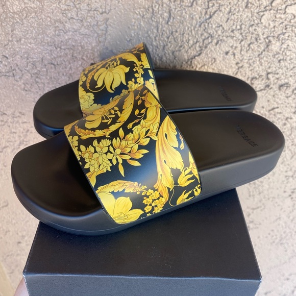 Versace | Shoes | Versace Barocco Slides | Poshmark